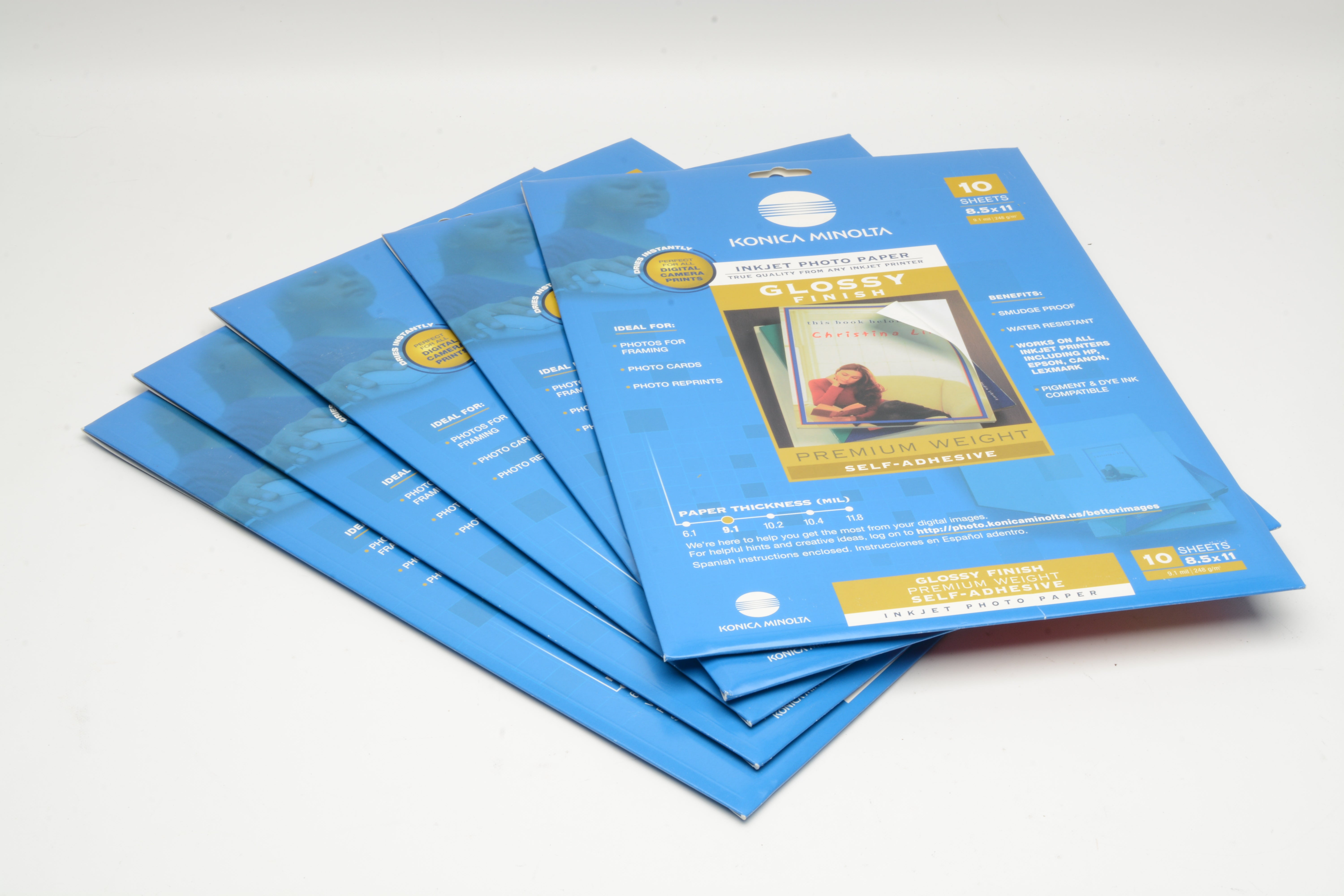 50 sheets Konica Minolta Ink Adhesive Jet Photo Paper 8.5x11" Glossy ...