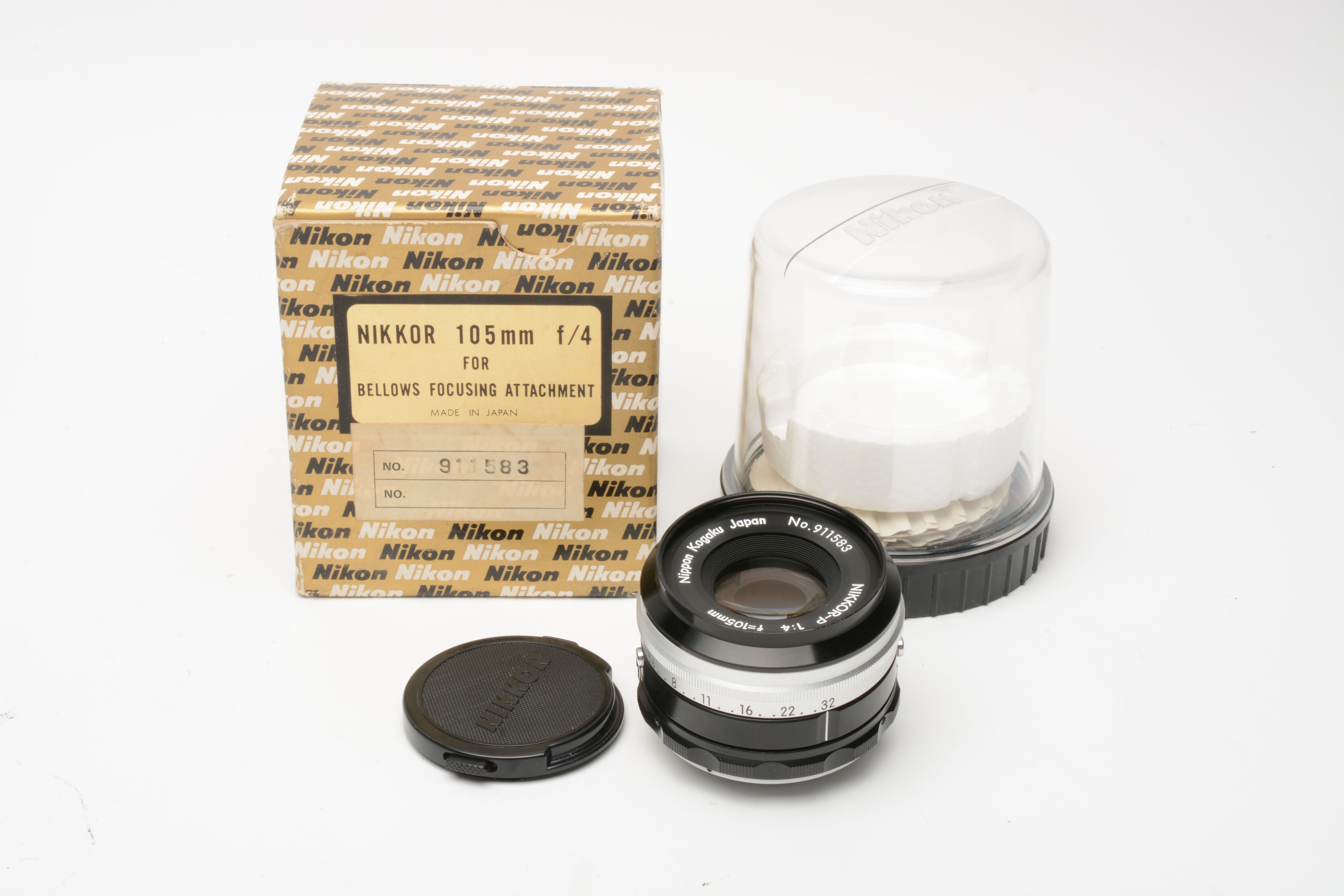 Nikon Nikkor 105mm f4 bellows lens, Mint, Jewel case, box – RecycledPhoto