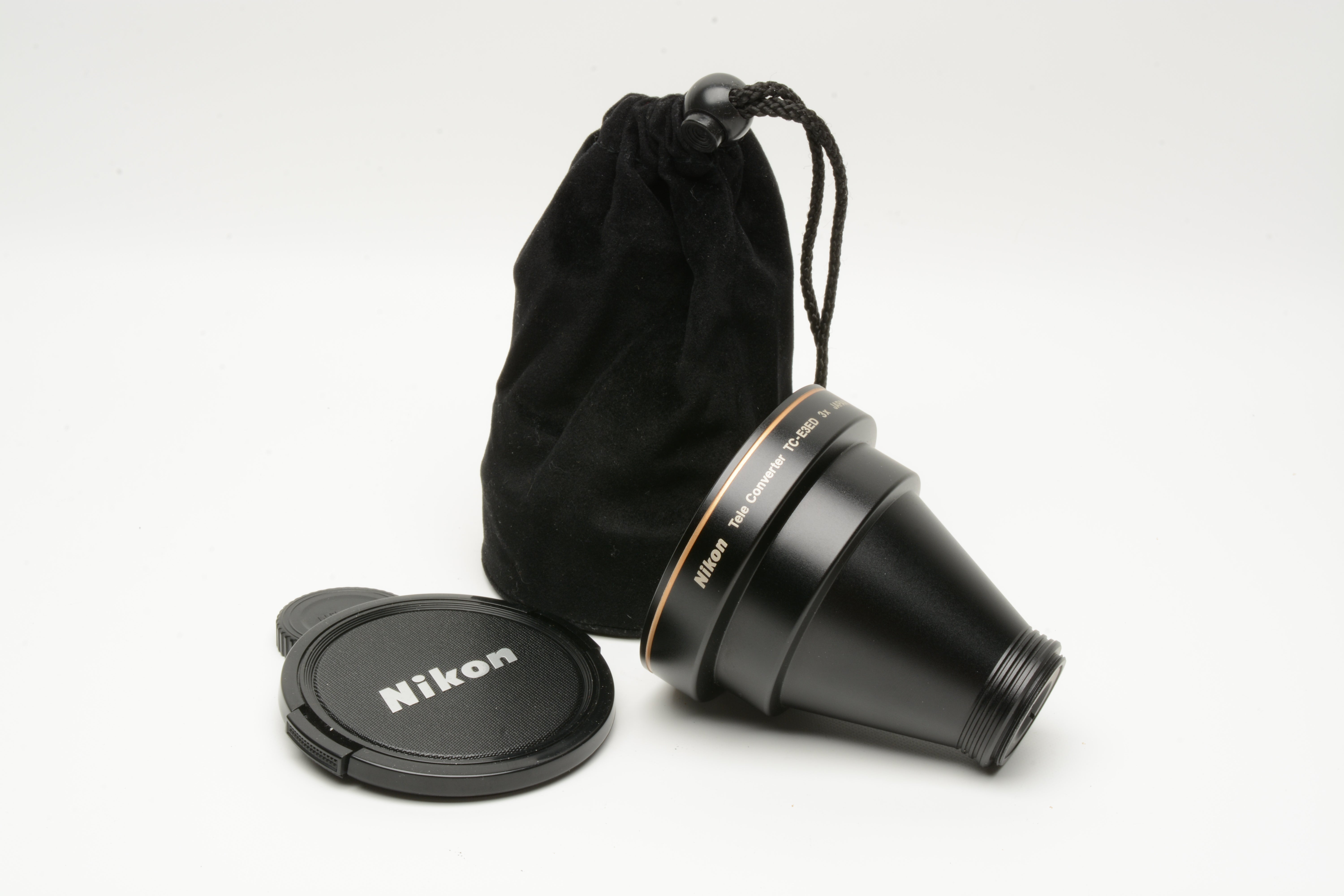 Nikon TC-E3ED 3X Tele converter lens w/Caps and pouch, Mint – RecycledPhoto