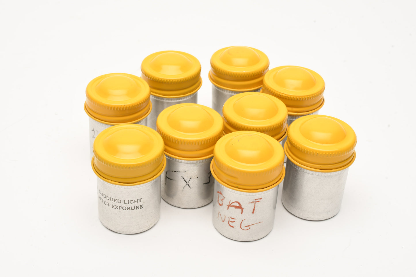 9X Kodak metal film canister for 35mm film w/Yellow cap, Clean ...